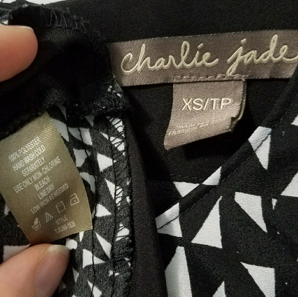 charlie jade | Tops | Trendy Charlie Jade Neon Yellow Bw Tank Top Xs ...